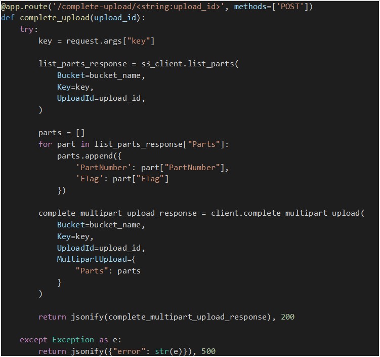 Multipart Upload with Amazon S3